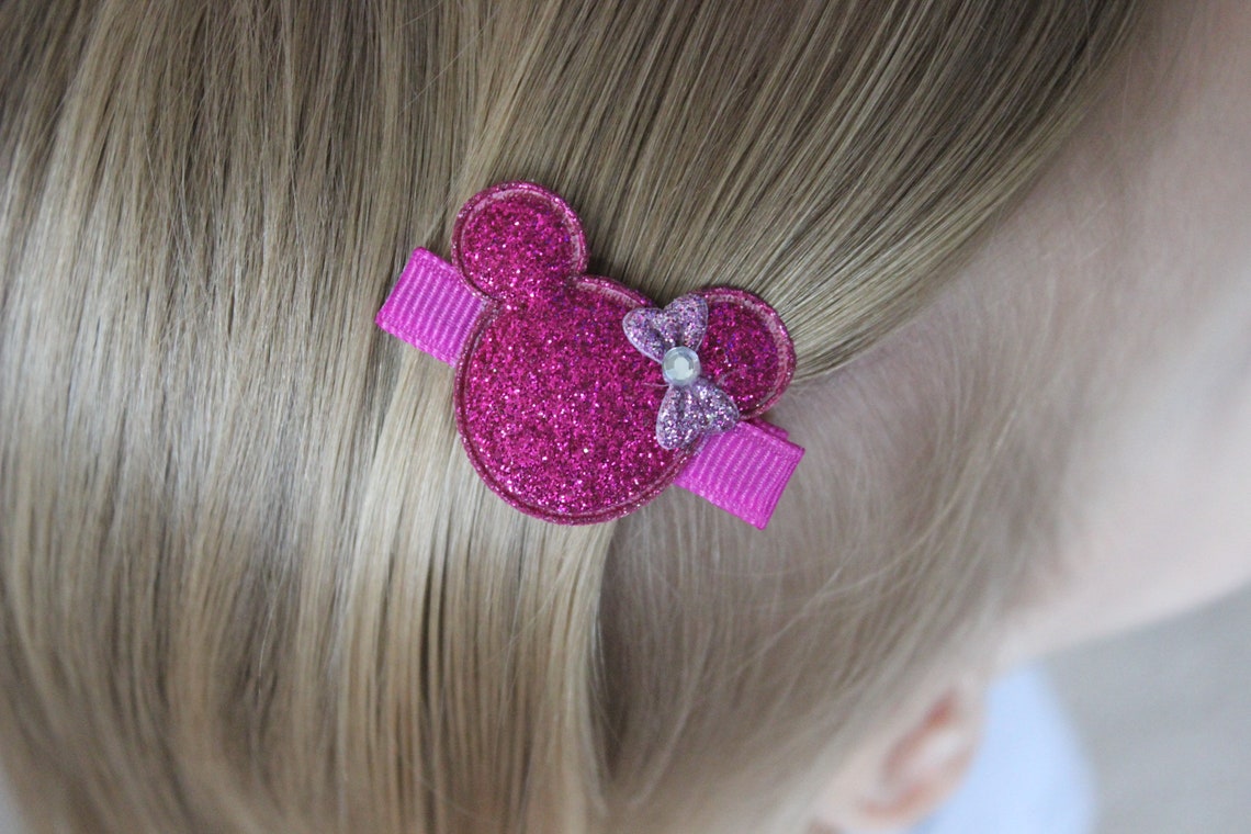 Minnie Mouse Hair Clips Hot Pink Minnie Mouse Clips Disney - Etsy