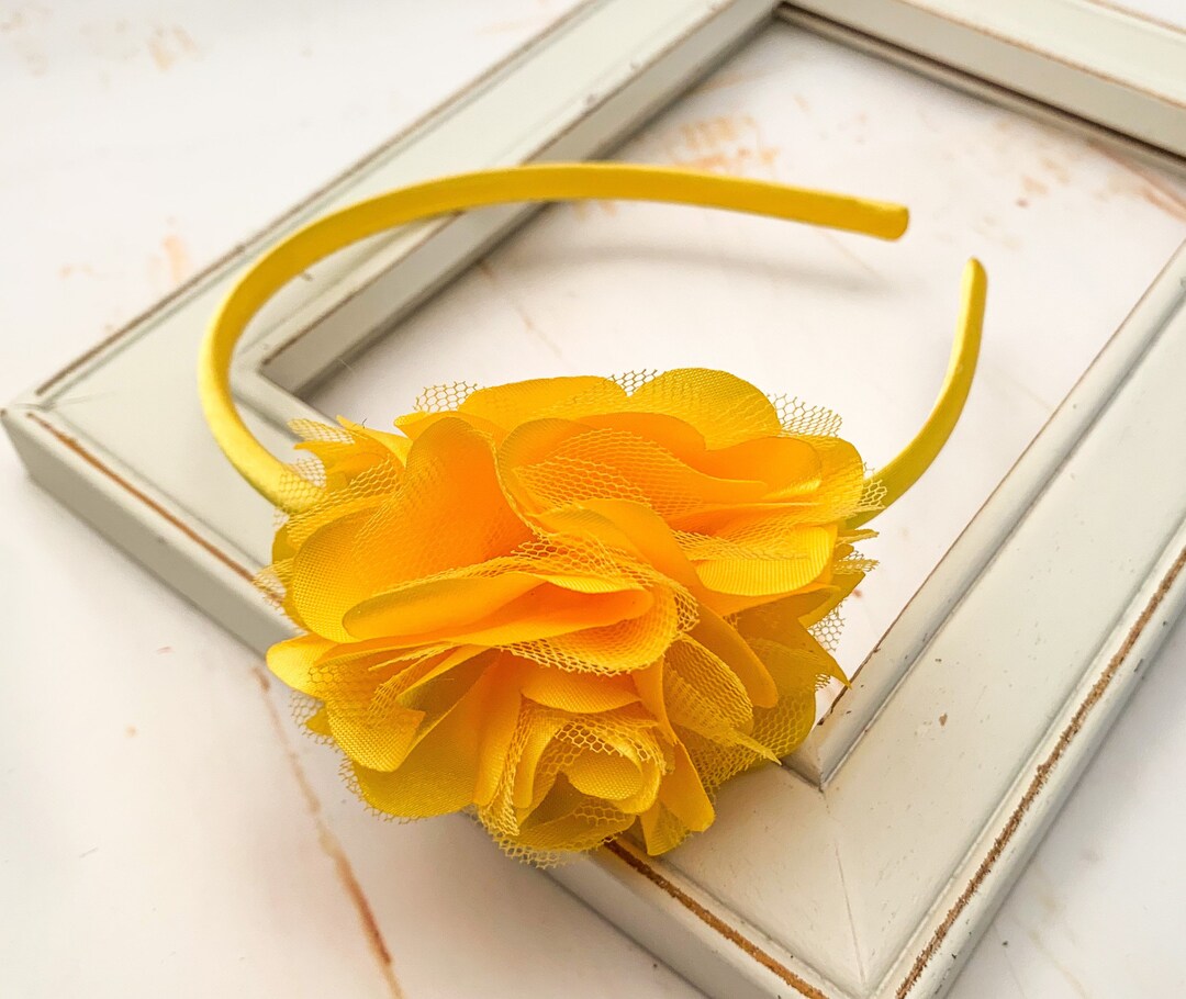 Yellow Flower Headband Golden Yellow Headband Flower Girl - Etsy