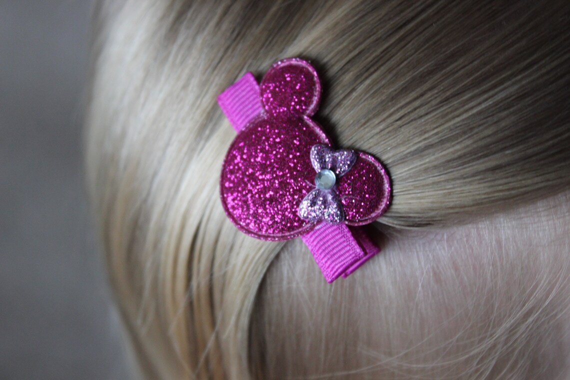 Minnie Mouse Hair Clips Hot Pink Minnie Mouse Clips Disney - Etsy