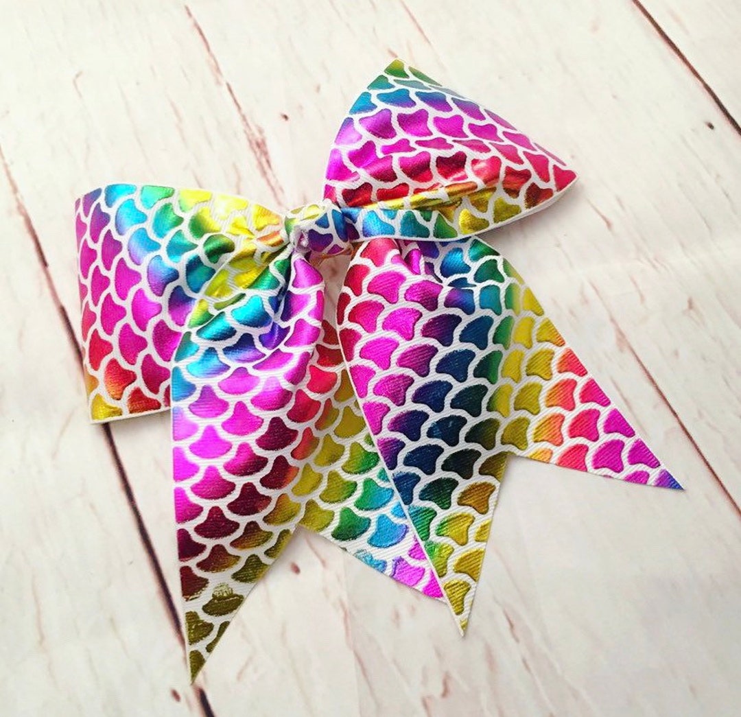 Mermaid Cheer Bow, Mermaid Scale Bow, Mermaid Scale Cheer Bow, Glitzy ...