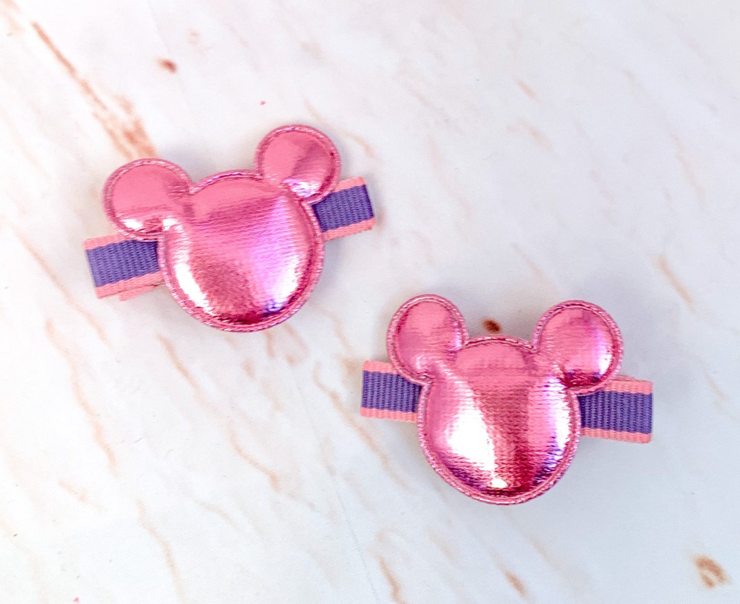 Minnie Mouse Hair Clips, Disney Hair Clips, Pink Minnie Hairbow, Pink ...
