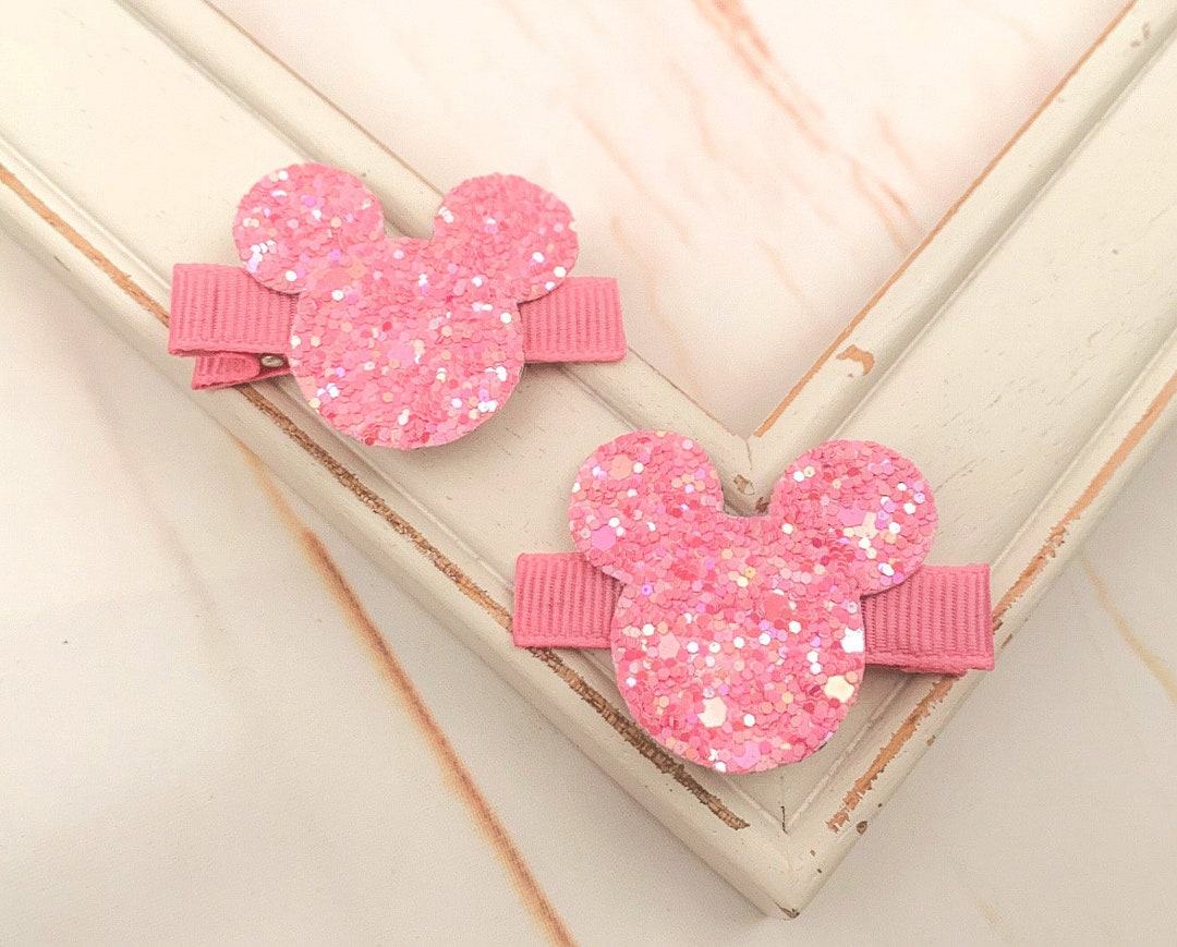 Minnie Mouse Hair Clips, Pink Minnie Hair Clips, Pink Disney Hair Clips ...