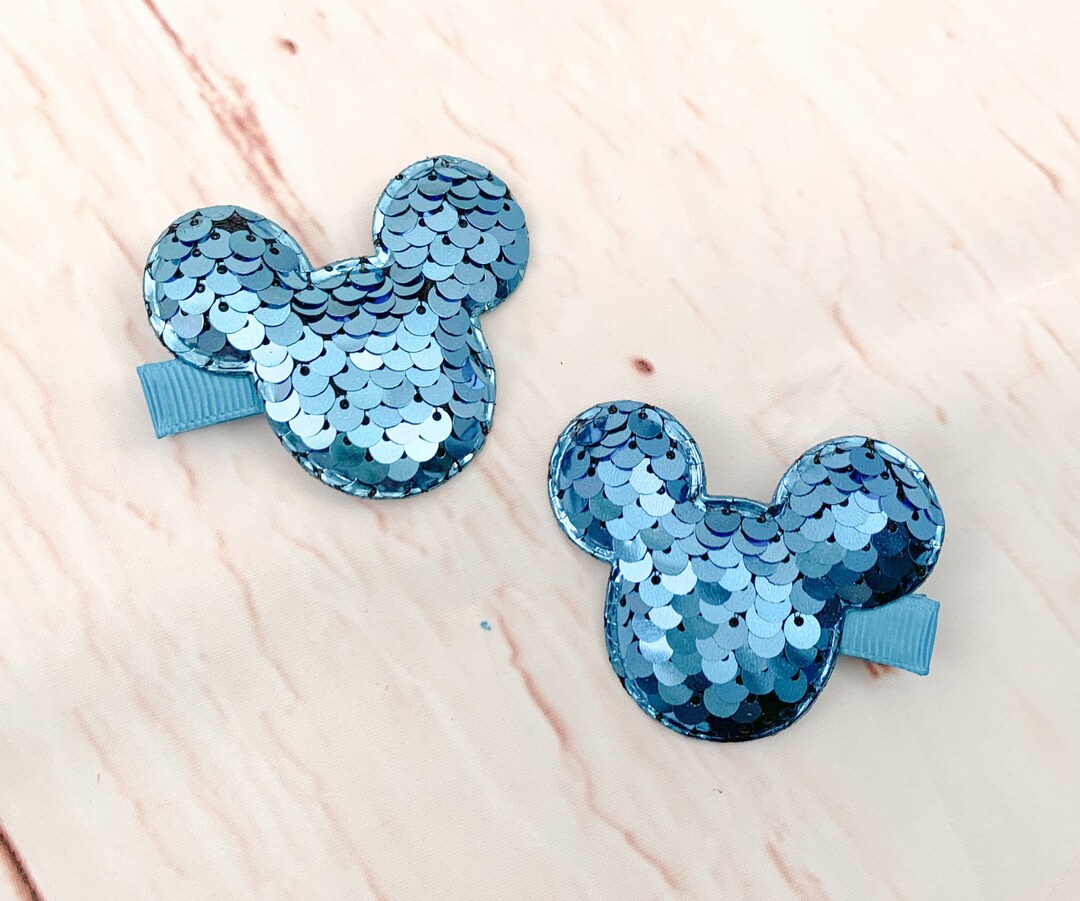 Minnie Mouse Hair Clips, Blue Minnie Hair Clips, Turquoise Disney Hair ...