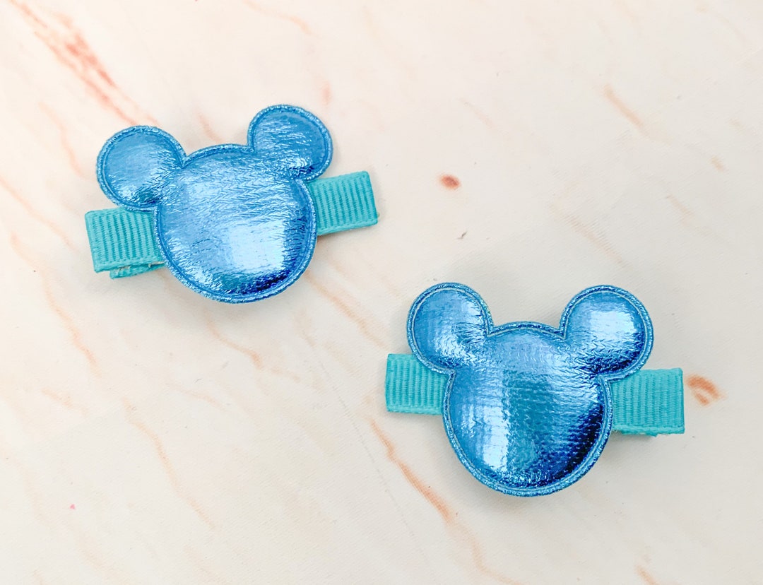 Minnie Mouse Hair Clips, Blue Minnie Hair Clips, Disney Hair Clips ...