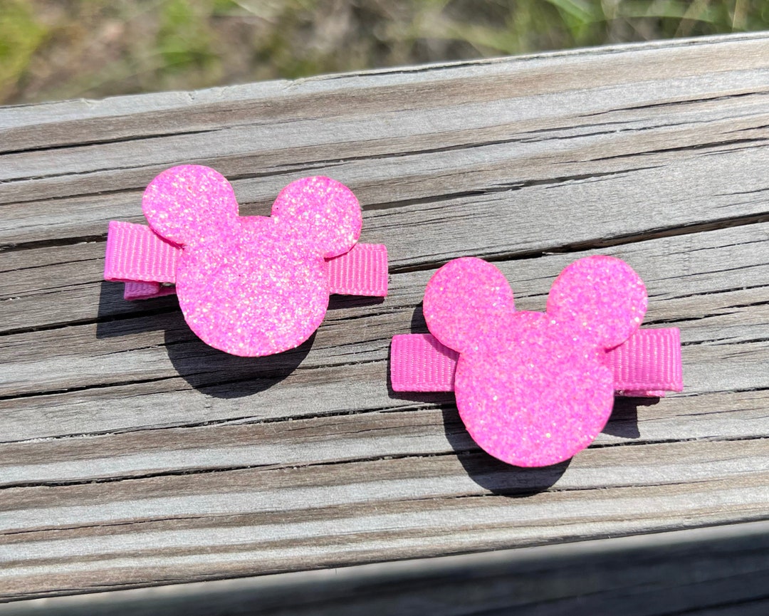 Minnie Mouse Hair Clips, Pink Minnie Hair Clips, Pink Disney Hair Clips ...