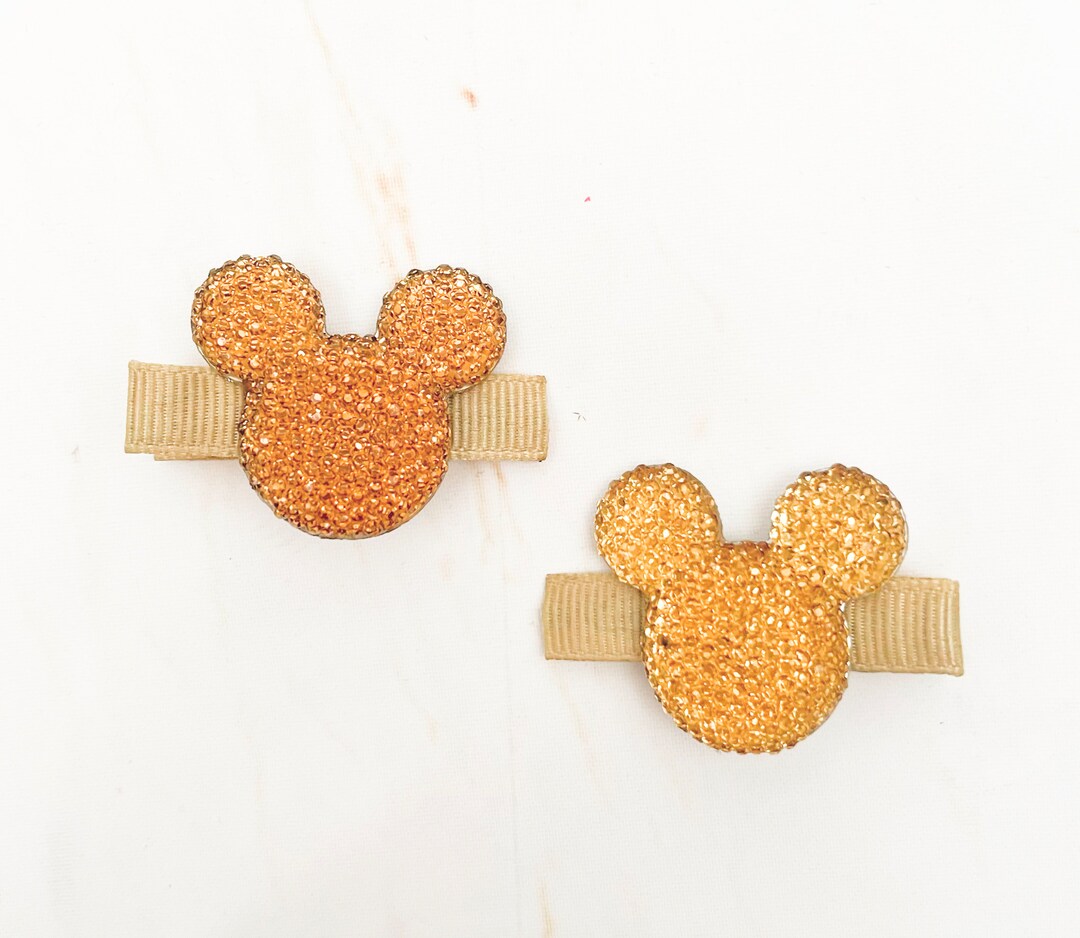 Minnie Mouse Hair Clips, Gold Minnie Hair Clips, Disney Hair Clips ...