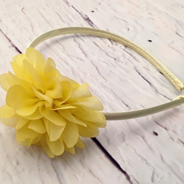 Girls Yellow Flowers Headband - Etsy