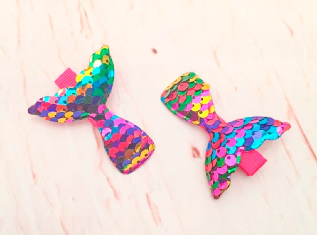 Mermaid Hair Clips, Mermaid Sequin Clips, Mermaid Hairbows, Mermaid ...