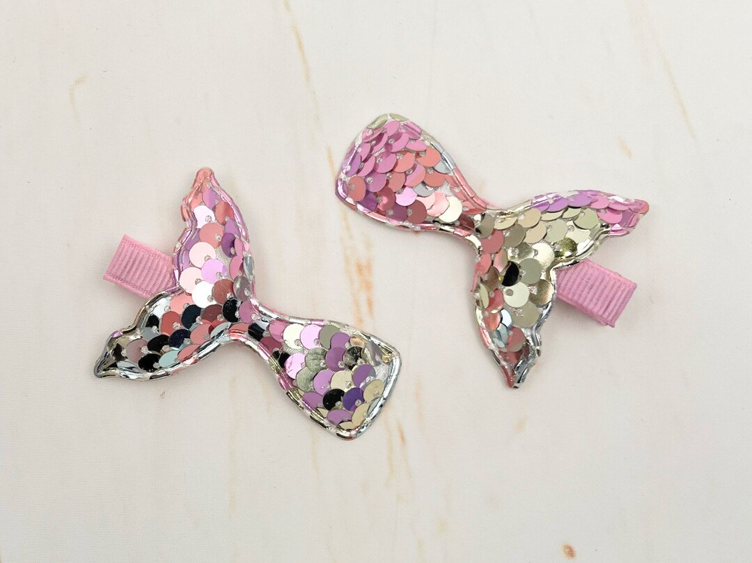 Mermaid Hair Clips, Mermaid Sequin Clips, Mermaid Hairbows, Mermaid ...