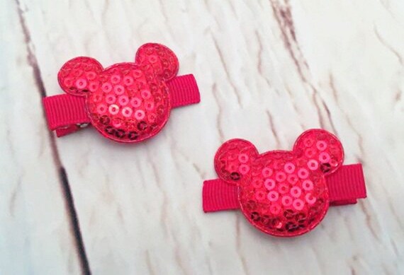 Minnie Mouse Hair clips Red Minnie Hair Clips Red Disney | Etsy