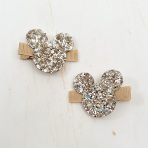 Minnie Mouse Hair Clips, Gold Minnie Hair Clips, Gold & Silver Disney ...
