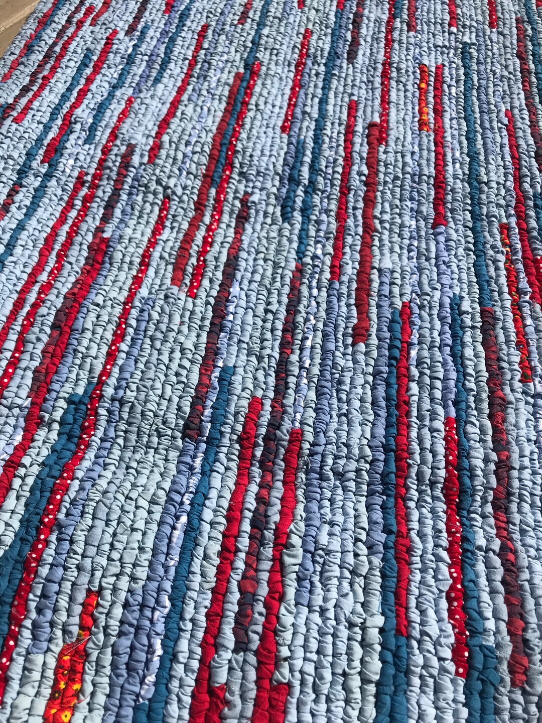 Red, White & Blue Rug -locker Hooked Rug - Etsy
