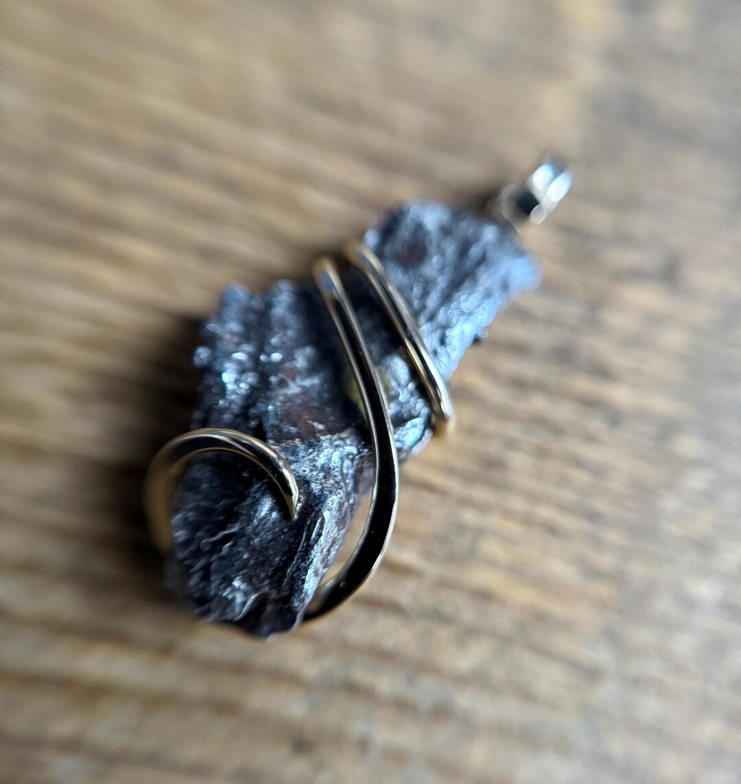 Meteorite in Forged 14 Karat Gold Pendant - Etsy
