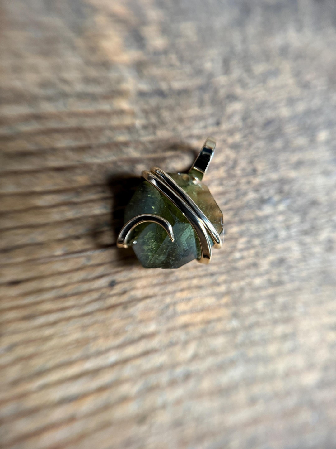 Uvite Tourmaline Crystal in 14k Gold Pendant - Etsy