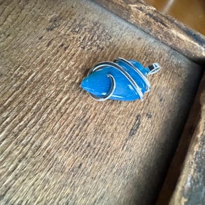 Swedish Blue Slag Glass in Sterling Silver Pendant - Etsy