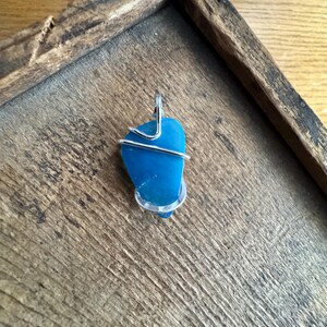 Swedish Blue Slag Glass in Sterling Silver Pendant - Etsy