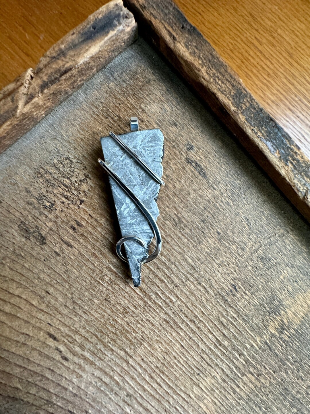 Meteorite in Forged Sterling Silver Pendant - Etsy