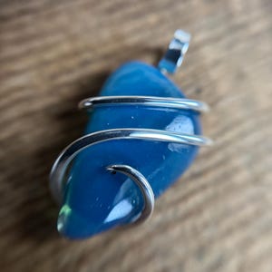 Swedish Blue Slag Glass in Sterling Silver Pendant - Etsy