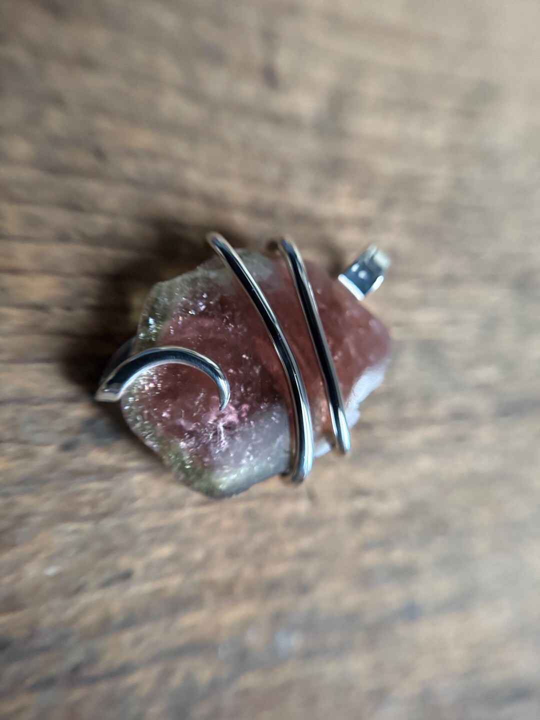 Watermelon Tourmaline in Sterling Silver Pendant - Etsy