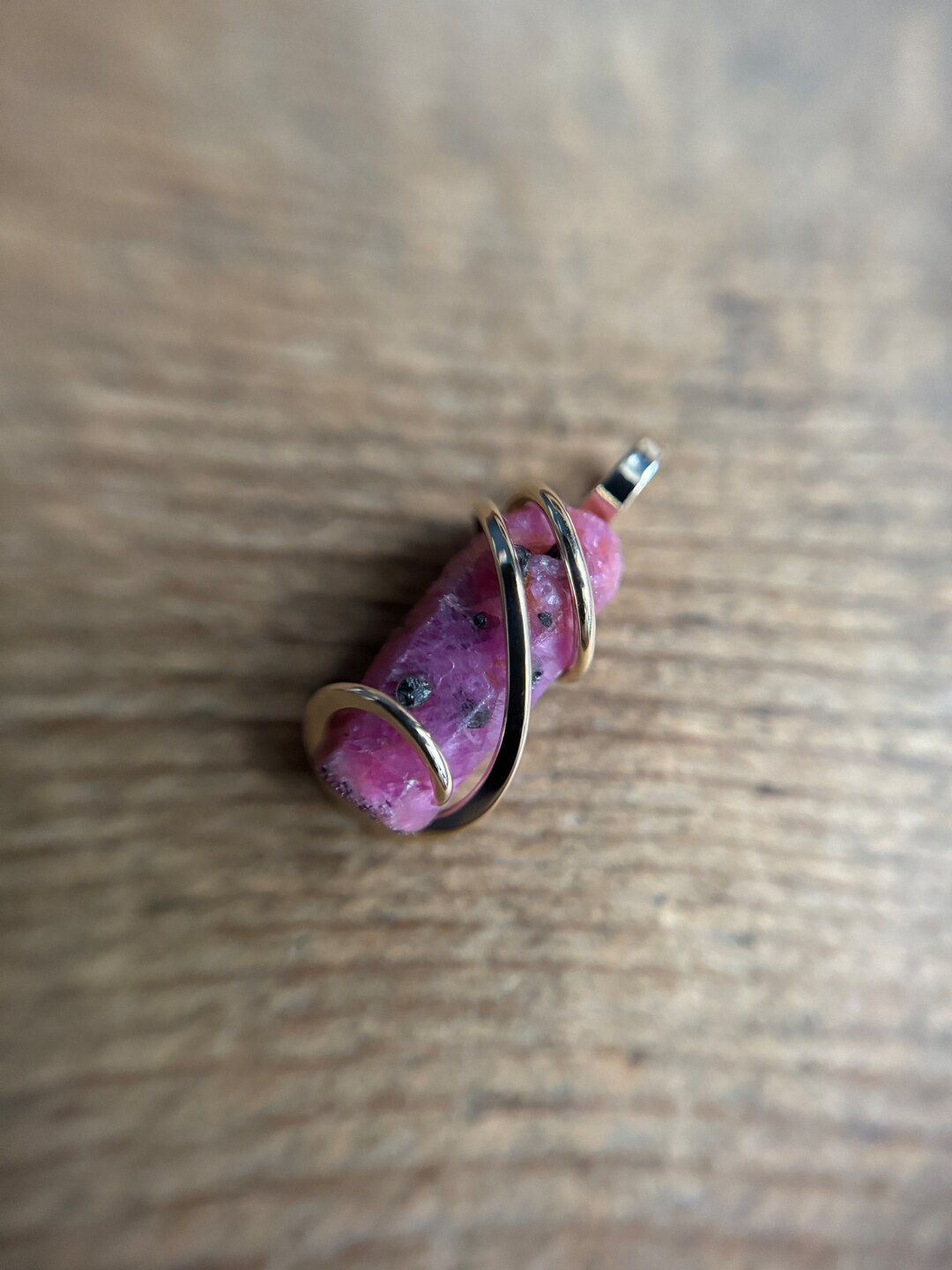 Ruby Crystal in 14k Gold Pendant - Etsy