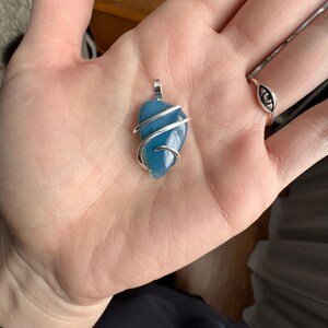 Swedish Blue Slag Glass in Sterling Silver Pendant - Etsy