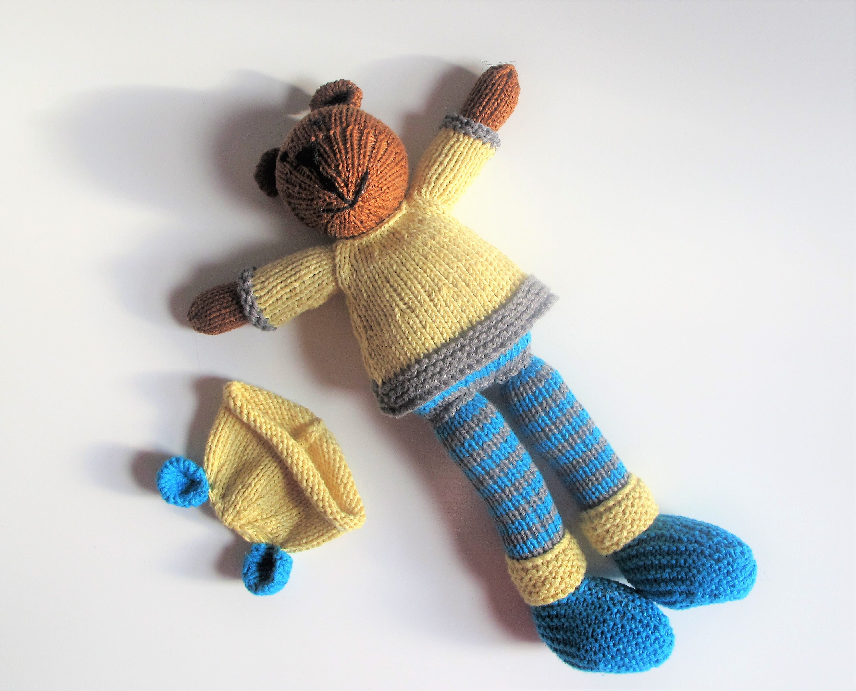 Toys & Games Hand Knitted Cotton Oscar Sweet Bear Soft Toy Ready to ...