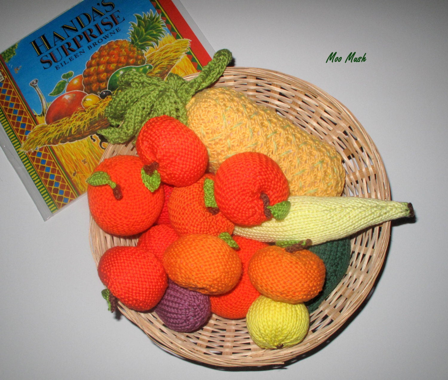 Hand knitted Handa's Surprise Toy Fruit Set with | Etsy