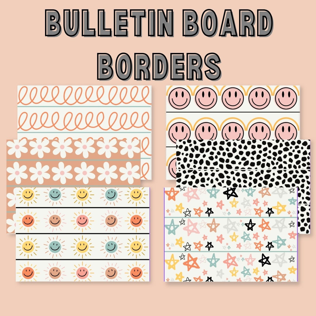 Retro Modern Bulletin Board Borders - Etsy