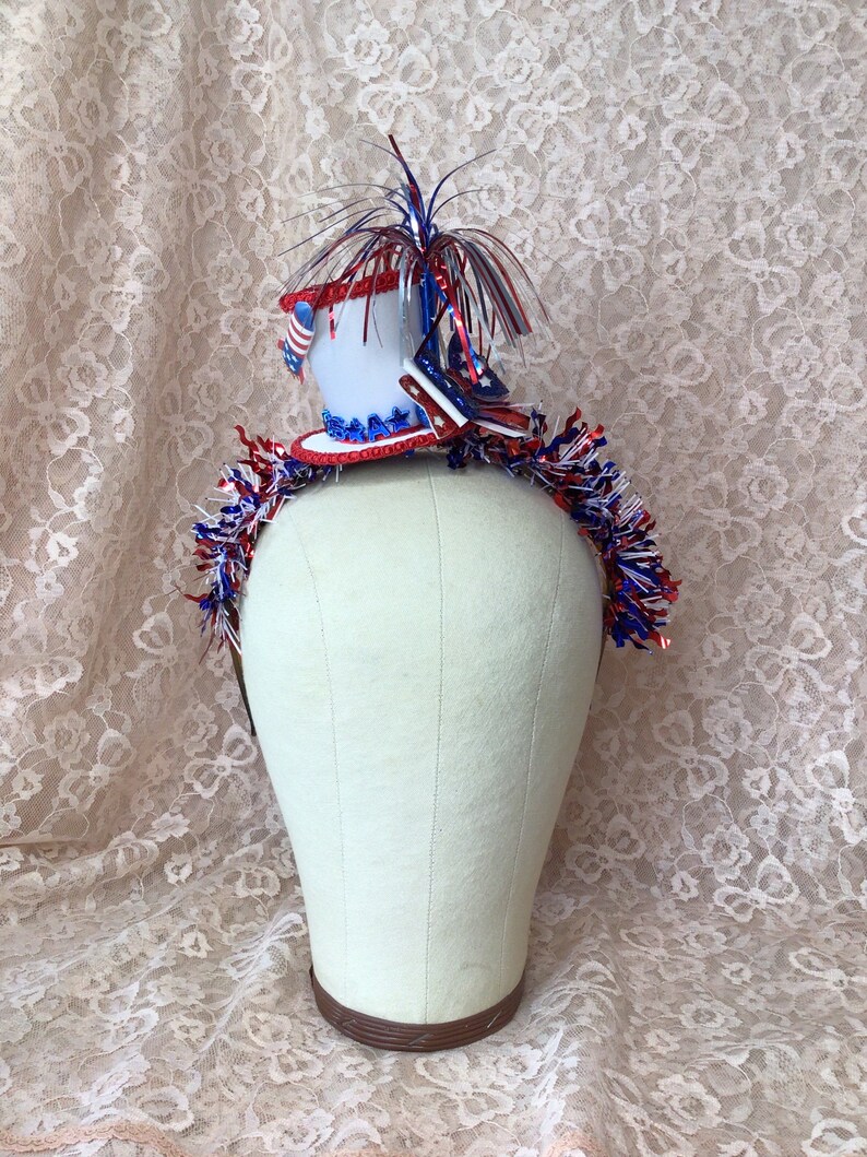 Headband Tiara Crown Mini Top Hat Bow July 4th Memorial Labor Veterans ...