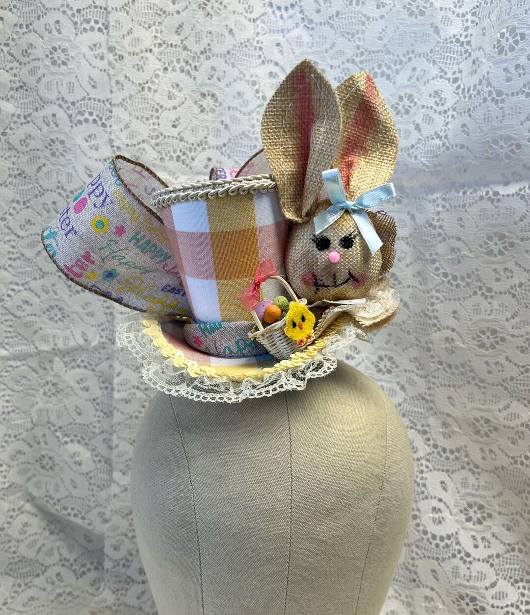 Mini Top Hat Easter Bunny Fascinator Headband Egg Hunt Chick - Etsy