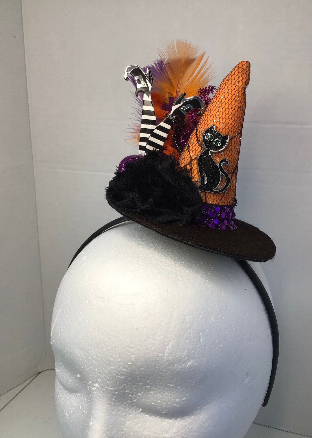 Headband Mini Witch Hat Halloween Costume Small Fascinator - Etsy