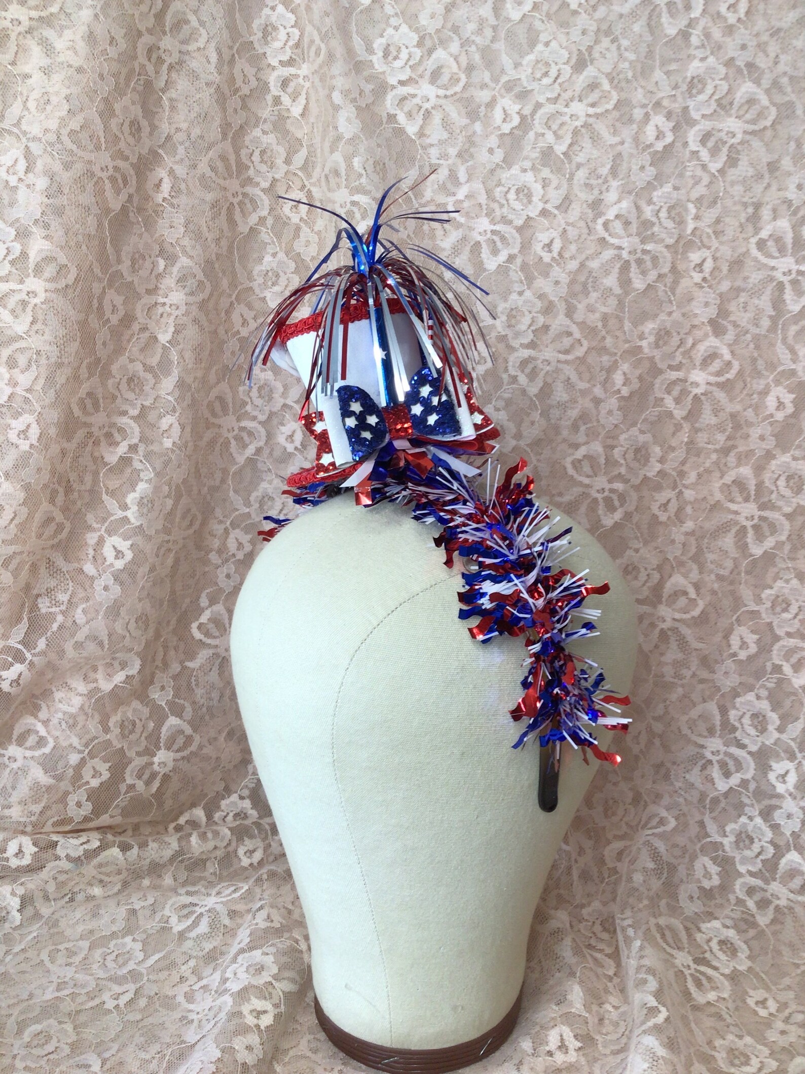 Headband Tiara Crown Mini Top Hat Bow July 4th Memorial Labor Veterans ...