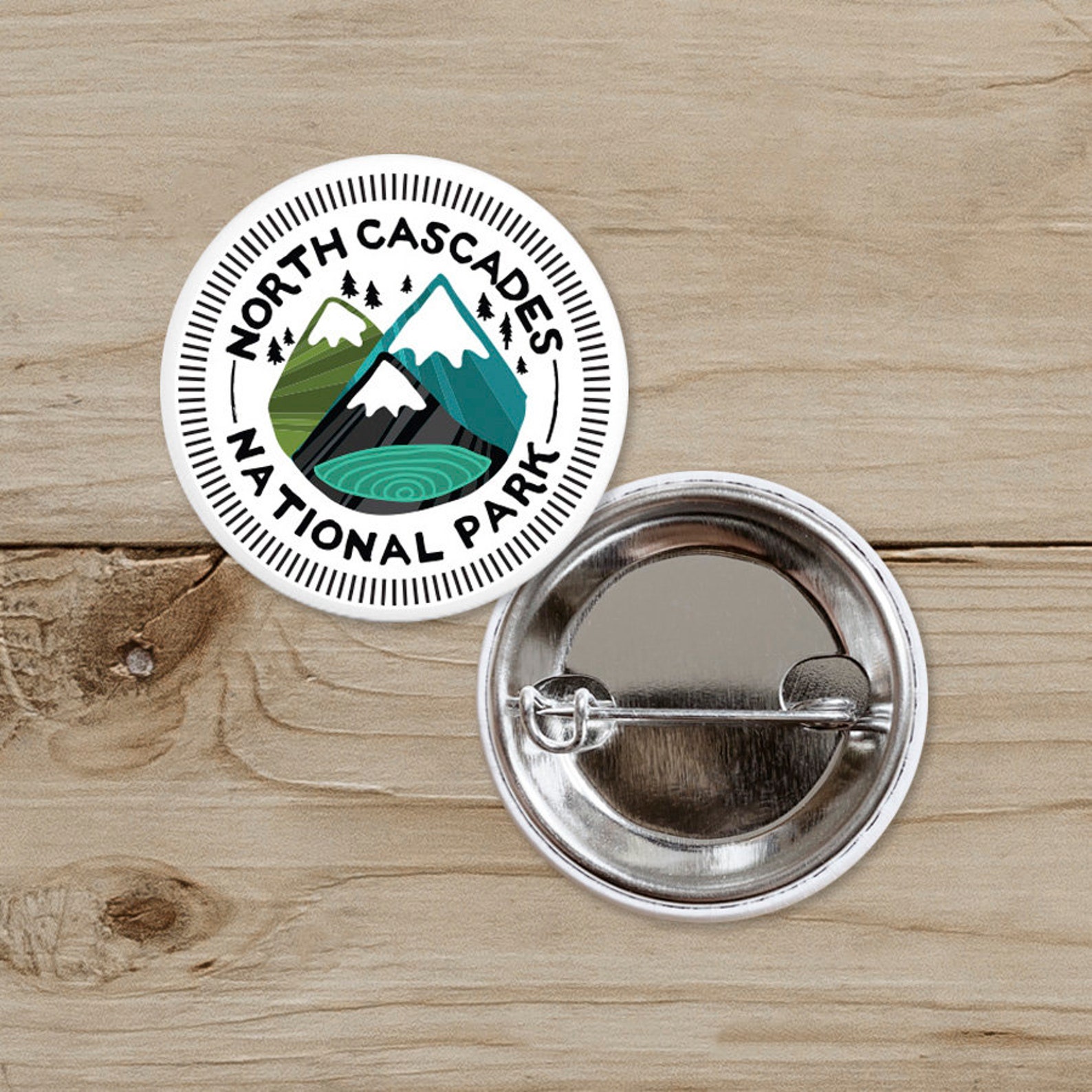 North Cascades National Park Button - Collectable Whimsical Button ...