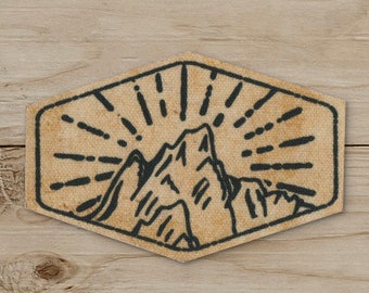 Mountain Drawing Hat Patch Iron on Patch Canvas Cascades - Etsy