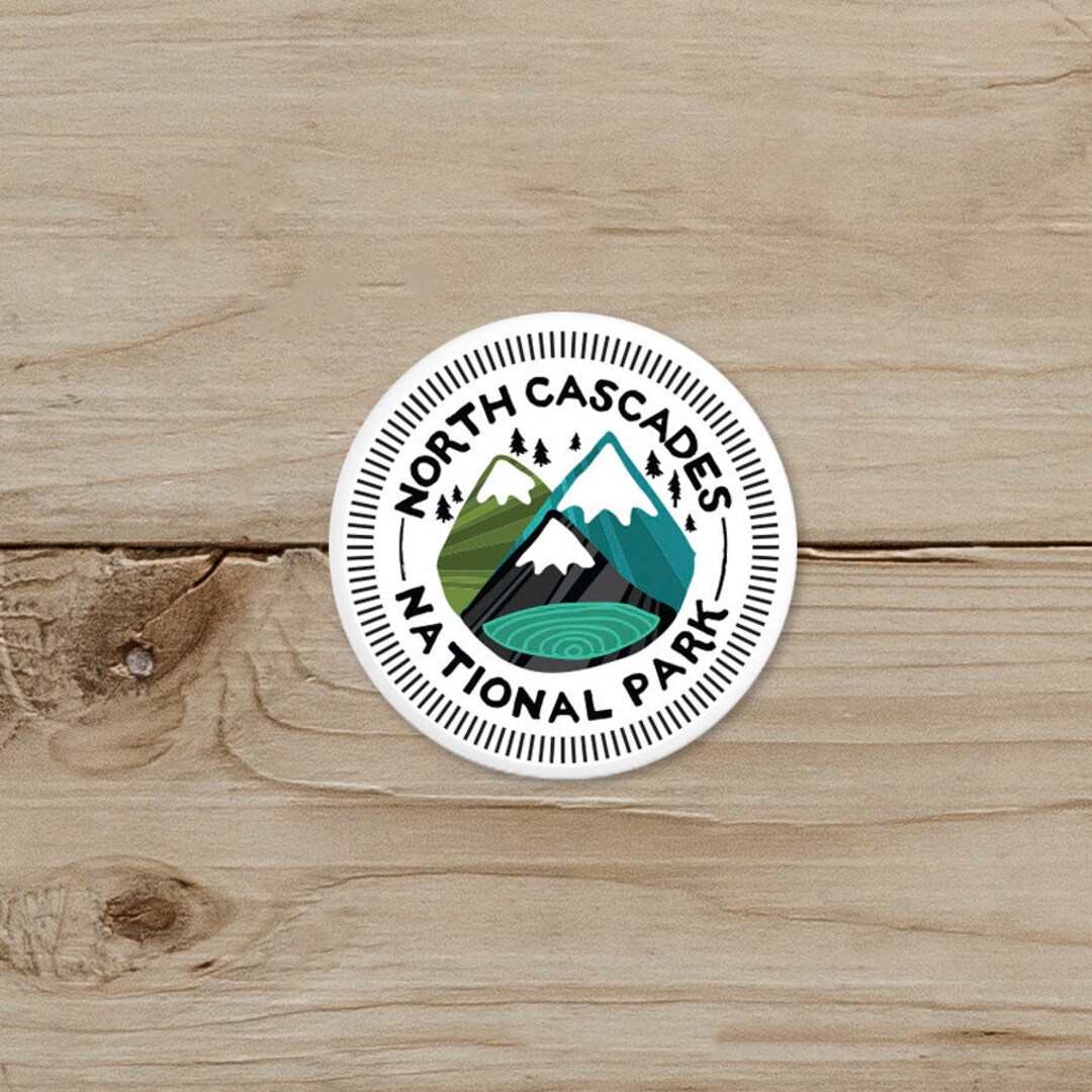 North Cascades National Park Button - Collectable Whimsical Button ...
