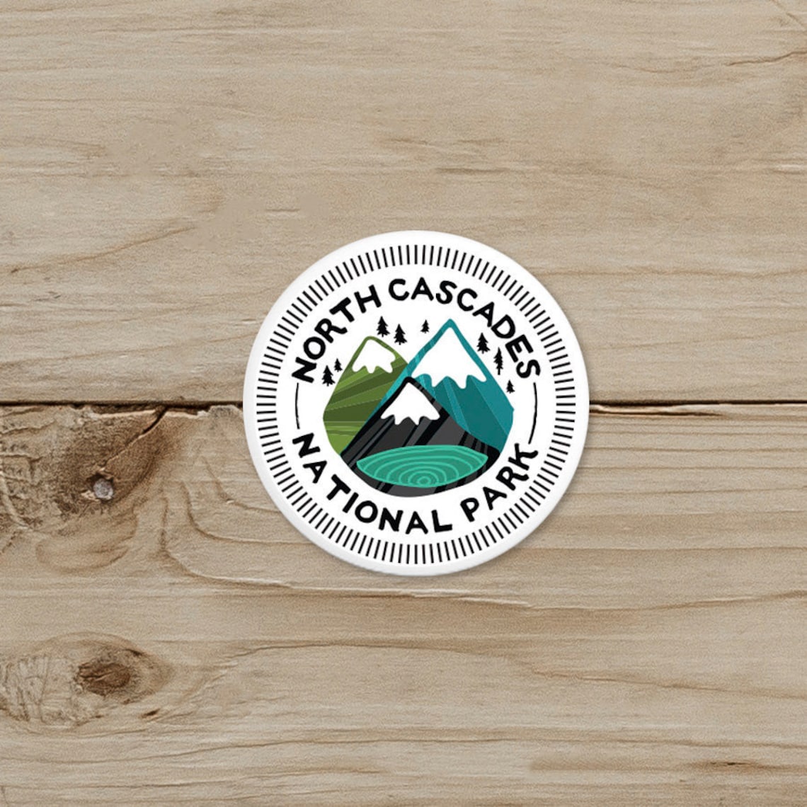 North Cascades National Park Button - Collectable Whimsical Button ...