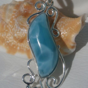 Gorgeous Larimar Pendant Handmade in Sterling Silver 925 - Etsy