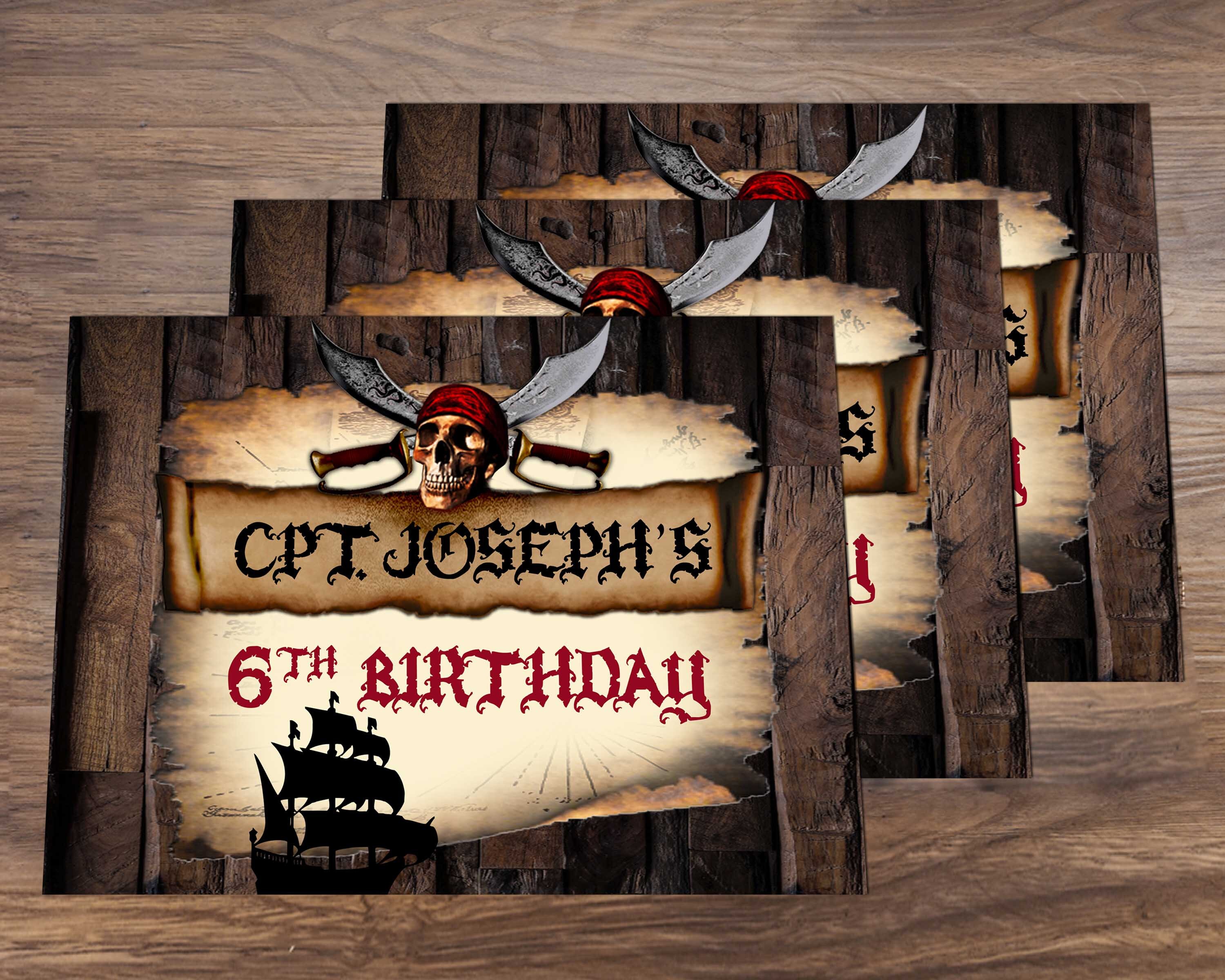 Pirate Themed Kids Birthday Party Package Deal Digital Files - Etsy
