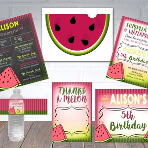 Watermelon Summer Theme Birthday Party Package Deal Digital Files - Etsy