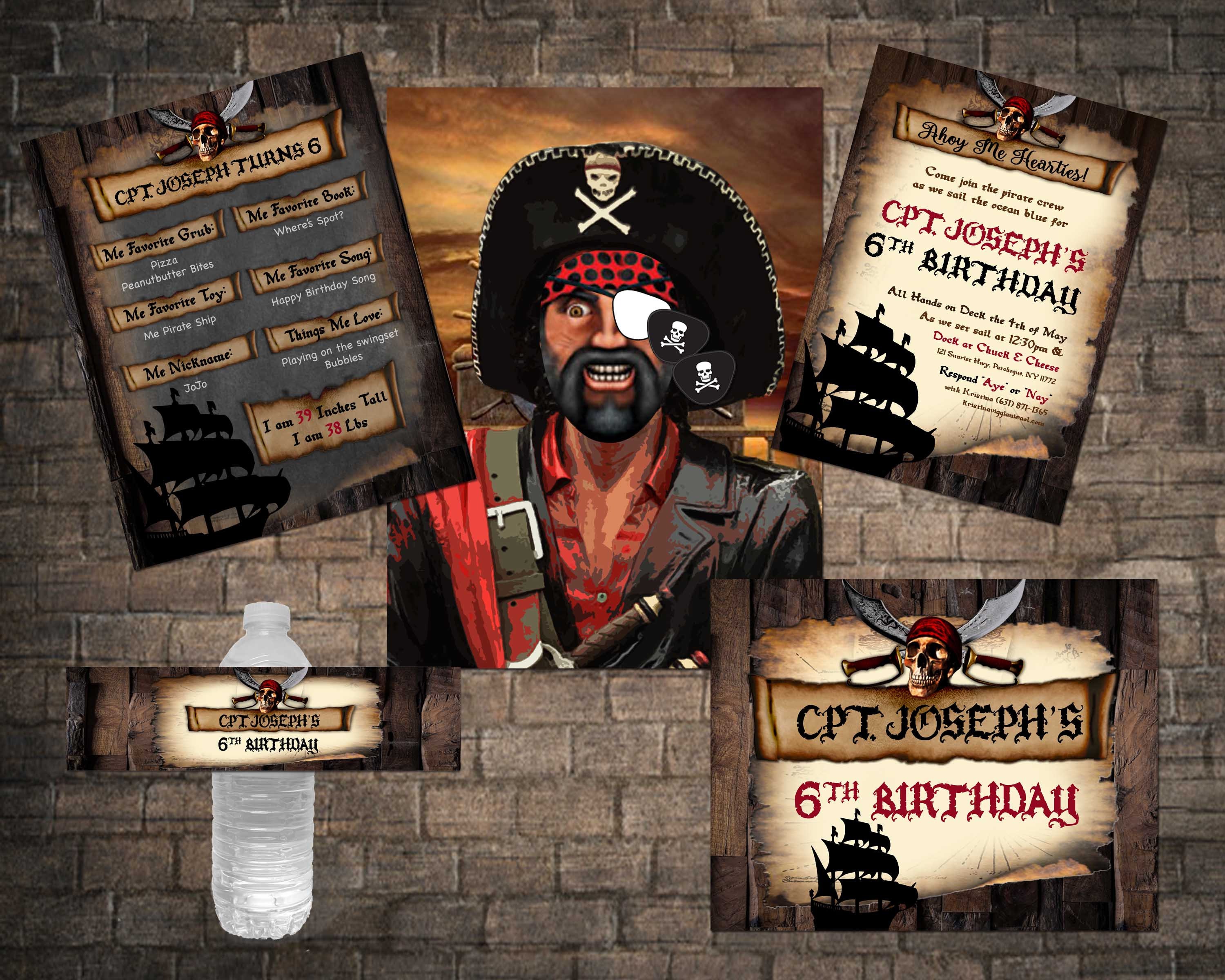 Pirate Themed Kids Birthday Party Package Deal Digital Files - Etsy