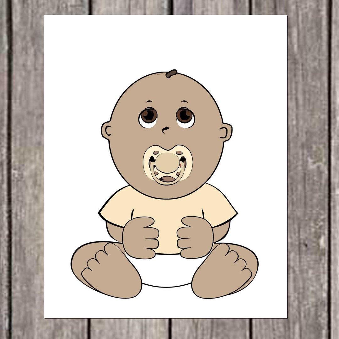 Neutral Baby Pin the Pacifier on the Baby Digital File - Etsy