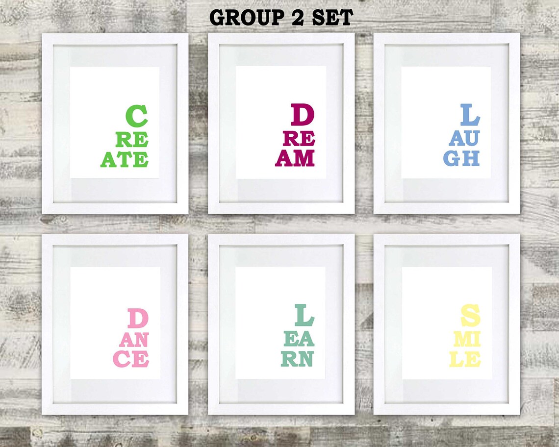 Motivational Word Wall Decor Digital File - Etsy