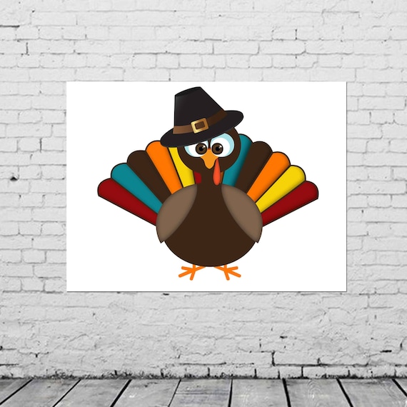 Pin the Hat on Tom the Turkey Thanksgiving Party Game Digital | Etsy