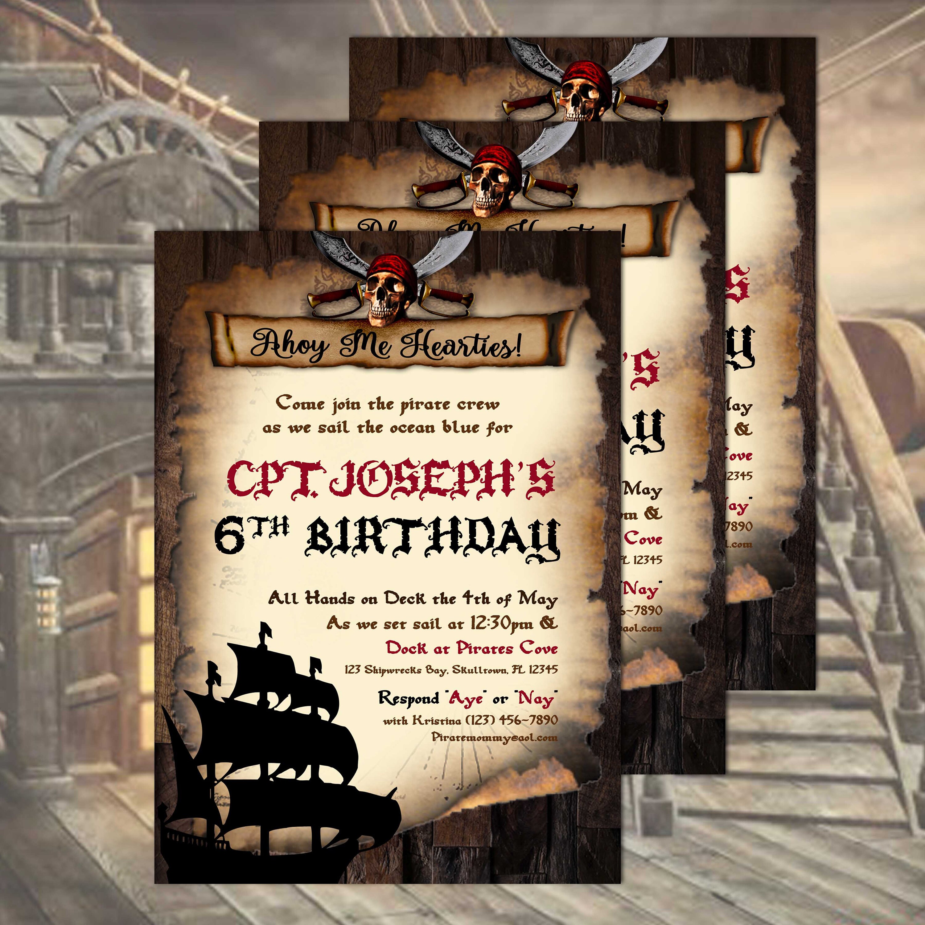 Pirate Themed Kids Birthday Party Package Deal Digital Files - Etsy
