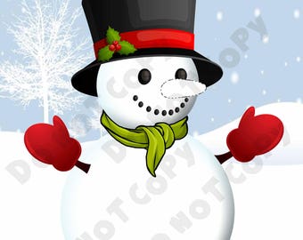 Pin the Nose on the Snowman, Christmas Games, Christmas Party Game ...