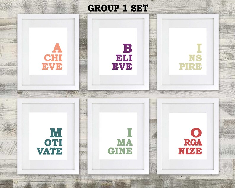 Motivational Word Wall Decor Digital File - Etsy