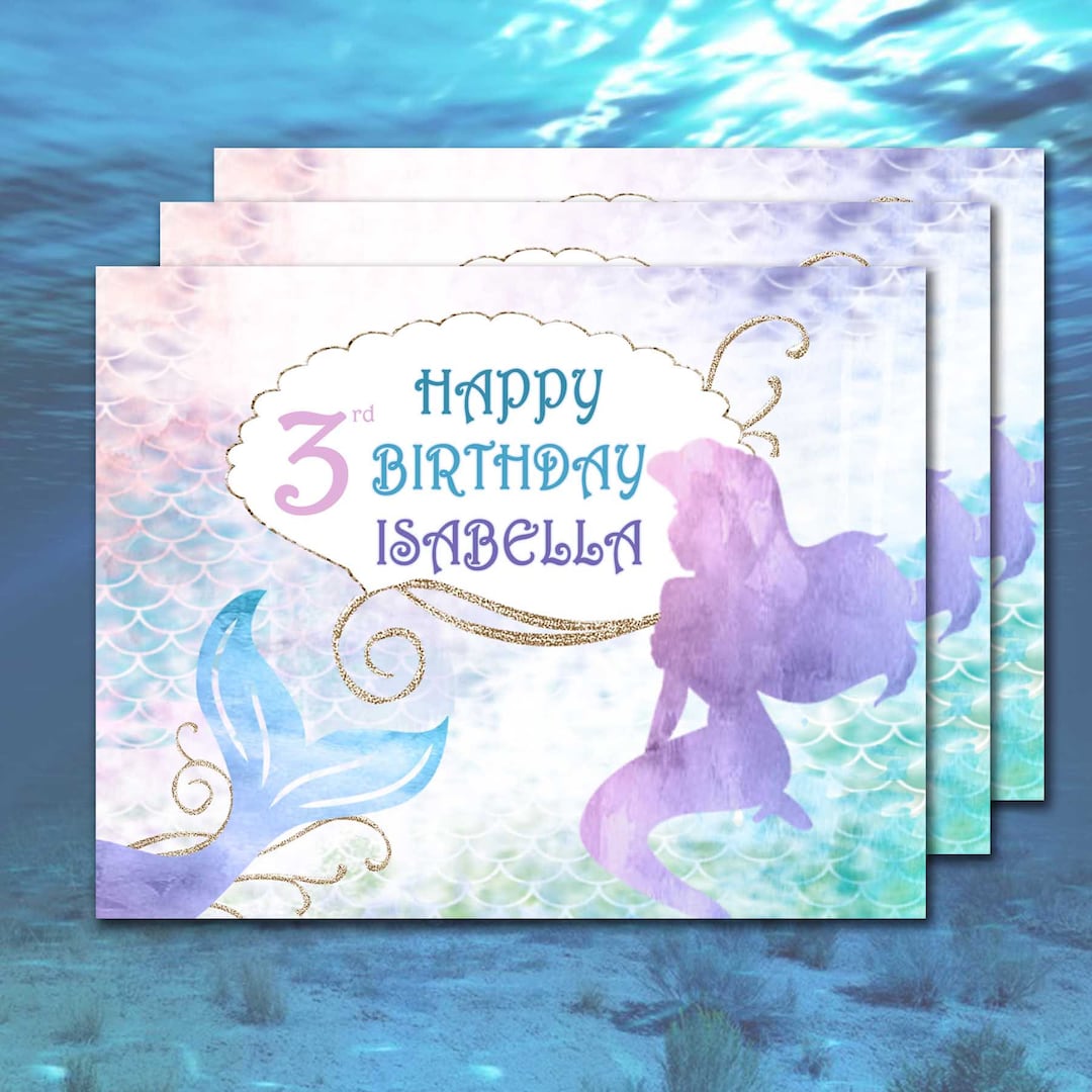 Mermaid Theme Party Digital Placemat 11"x14" - Etsy