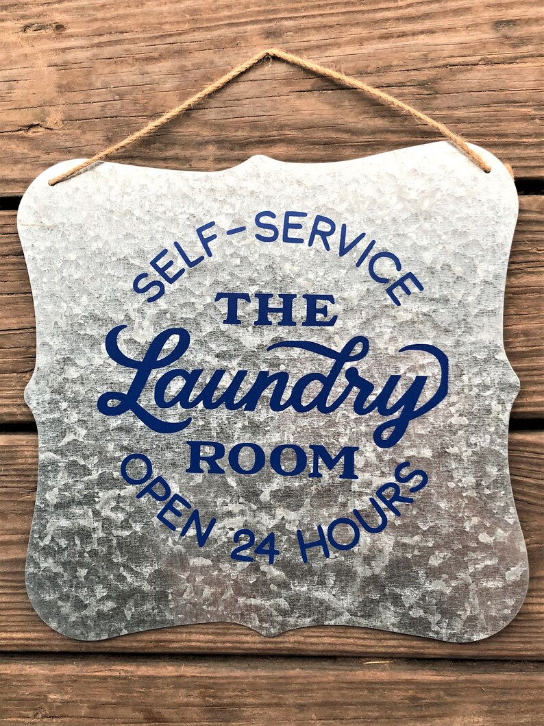 Tin Laundry Sign "the Laundry Room Self-service Open 24 Hours" - Etsy