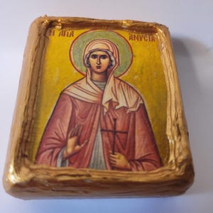 Saint Anysia Religious Art Byzantine Greek and Eastern Orthodox Mount ...