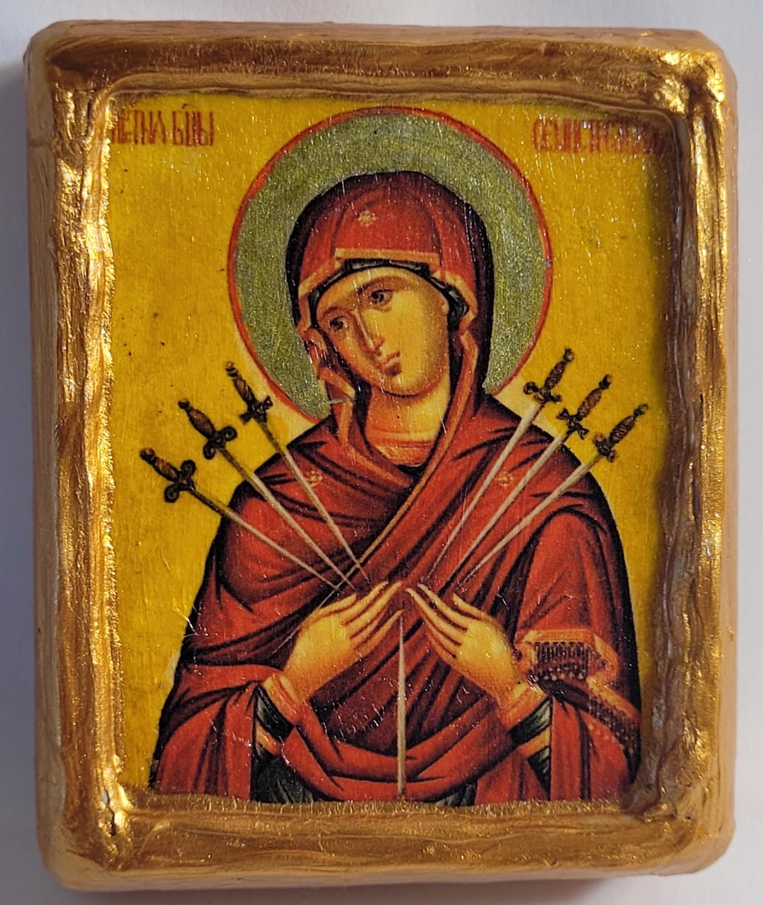 Virgin Mary Panagia Epta Spathia Seven Swords Religious Art Byzantine ...